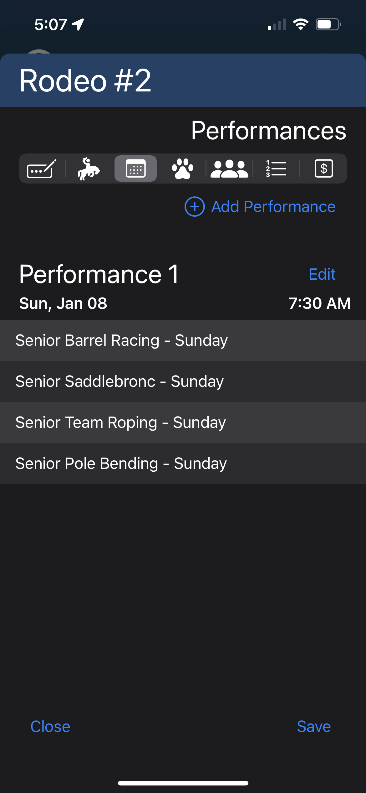Admin: Creating a Competition: Performances - RodeoReady